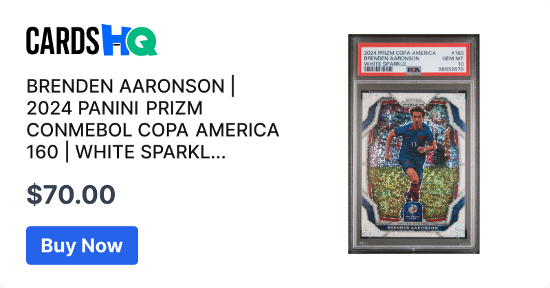 BRENDEN AARONSON | 2024 PANINI PRIZM CONMEBOL COPA AMERICA 160 | WHITE ...